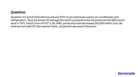 solved chlorofluorocarbons cfcs are chemicals used in air