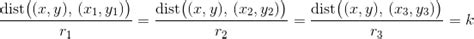 Python Scaling 3 Circles Constantly Until They Intersect Stack Overflow