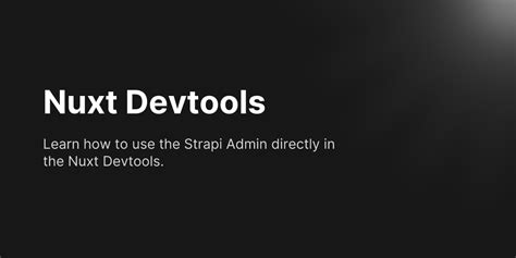 Nuxt Devtools Nuxt Strapi