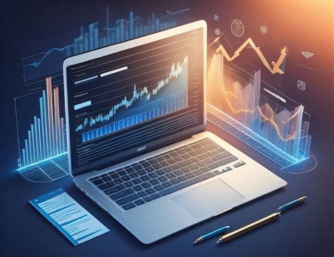 Premium AI Image A Laptop With A Graph On The Screen