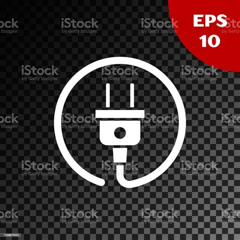 투명 한 어두운 배경에 격리 된 흰색 전기 플러그 아이콘입니다 연결 및 전기의 분리의 개념 벡터 일러스트레이션 개념에 대한 스톡 벡터 아트 및 기타 이미지 Istock