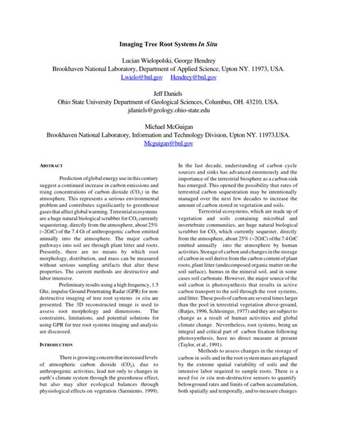 Pdf Imaging Tree Root Systems In Situ