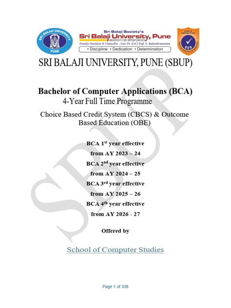 Bca Program Overview At Sbup 2023 27 Pdf Data Science Computer