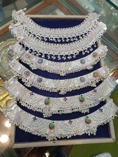Kolusu Designs Silver Challa For Women Peacock Payal Design Ornate