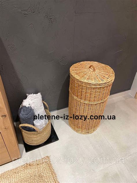 Корзина для білизни плетена із лози D45 X H60cм продажа цена в