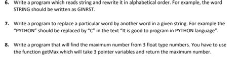 Solved 6 Write A Program Which Reads String And Rewrite It