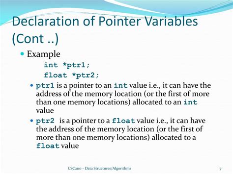 ppt pointers and dynamic memory allocation powerpoint presentation