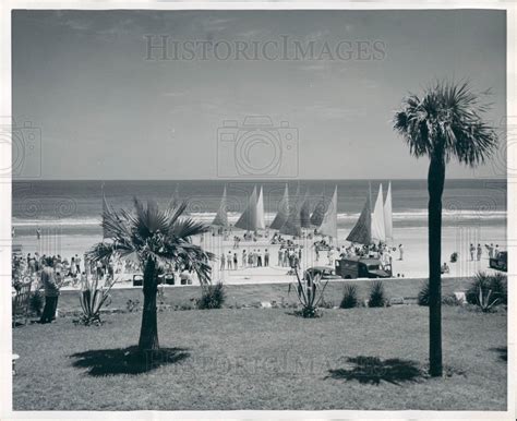 1946 Daytona Beach Fl Sand Sailing Press Photo Historic Images