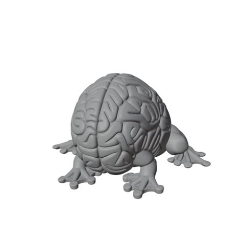 🧠 Brain Frog Creature Stl Obj Glb 3d Printable Hybrid Brain Toad