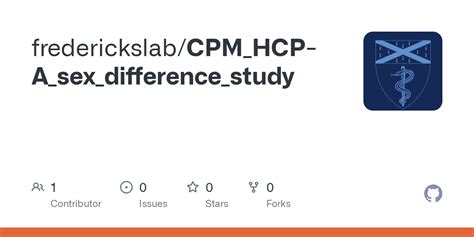 GitHub Frederickslab CPM HCP A Sex Difference Study