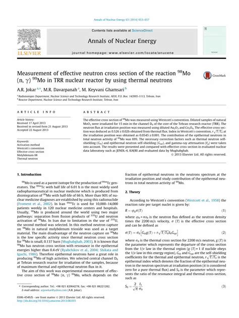 Pdf Measurement Of Effective Neutron Cross Section Of The Reaction