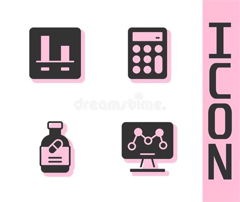 Set Genetic Engineering Graph Chart Infographic Medicine Bottle And