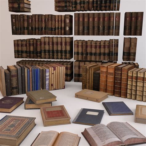 오래 된 책 세트 3 3d 모델 39 Obj Fbx 3ds Max Free3d