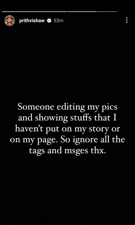 Prithvi Shaw Issues Clarification After Post With Wifey Goes Viral On Valentines Day News