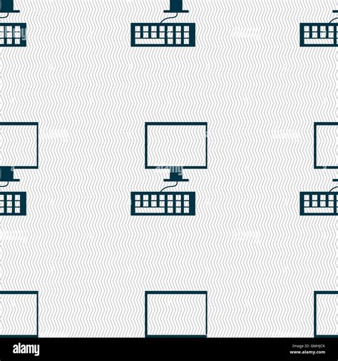 Computer Monitor And Keyboard Icon Seamless Abstract Background With Geometric Shapes Vector
