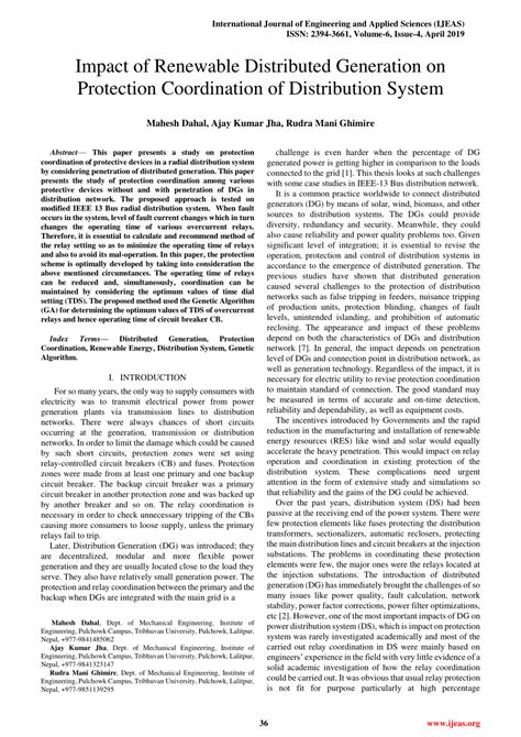Pdf Impact Of Renewable Distributed Generation On Protection Coordination Of Distribution System