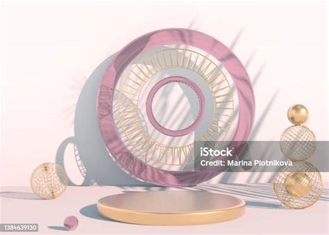 기하학적 형태의 최소한의 장면 그림자가있는 크림 배경의 연단 화장품 쇼케이스 숍프론트 디스플레이 케이스를 보여주는 장면 3d 3차원 형태에 대한 스톡 사진 및 기타 이미지