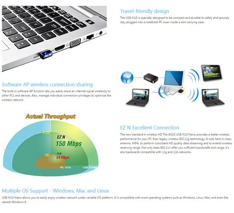 Buy ASUS USB N10 Wireless 150 USB Nano Adapter USB N10NANO PC Case Gear Australia