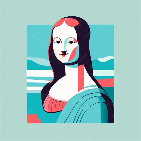 Premium Vector Mona Lisa Vector Illustration Flat