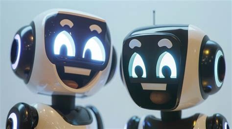 Premium Photo Expressive Robots Showcase Happiness While Engaging In A Fun Activity