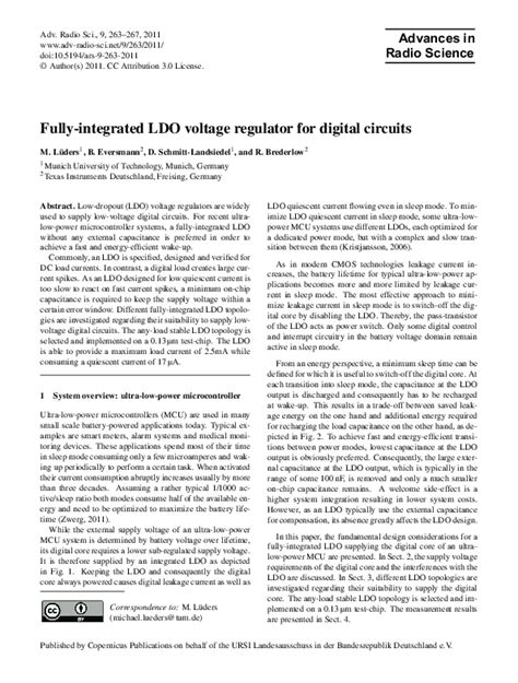 Pdf Fully Integrated Ldo Voltage Regulator For Digital Circuits