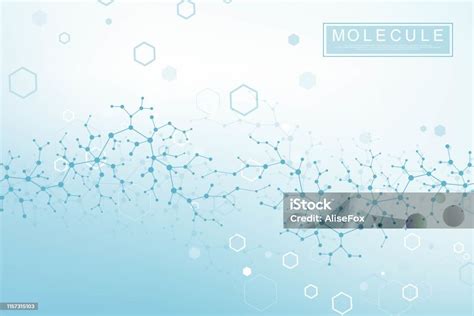 과학 분자 배경 Dna 얕은 피사계 심도를 가진 이중 나선 그림 Dna 분자와 신비한 벽지 또는 배너 유전학 정보 벡터 배경