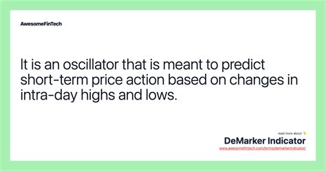 Demarker Indicator Awesomefintech Blog