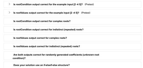 Is Rootcondition Output Correct For The Example Input
