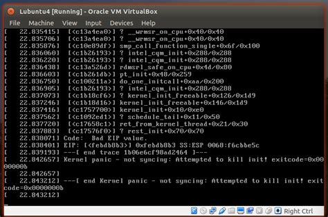 1604 Virtual Box Startup Error For Lubuntu Kernel Panic Not