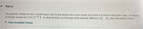 solved part a the particle initially at rest is acted upon