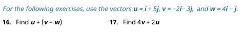 Solved For The Following Exercises Use The Vectors Chegg