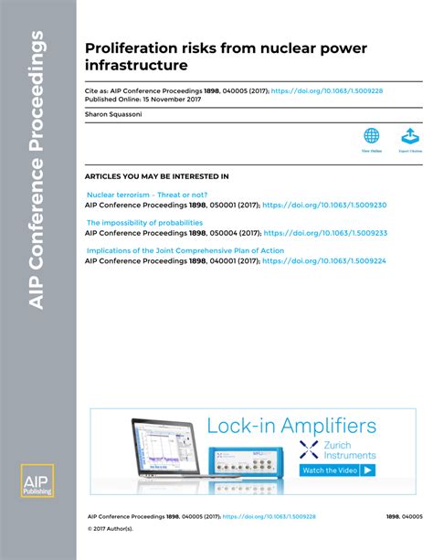 Pdf Proliferation Risks From Nuclear Power Infrastructure
