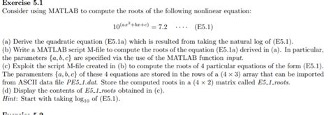 Exercise 51 Consider Using Matlab To Compute The