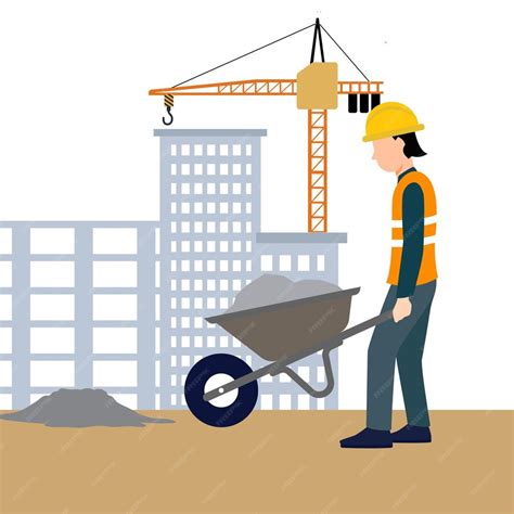 Premium Vector Construction Worker Building Vector Illustration In