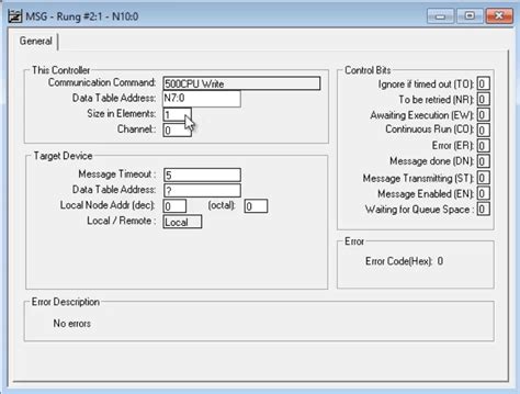Message Msg Slc 505 Writing Data Over Ethernet To A Micrologix 1400 The Automation Blog