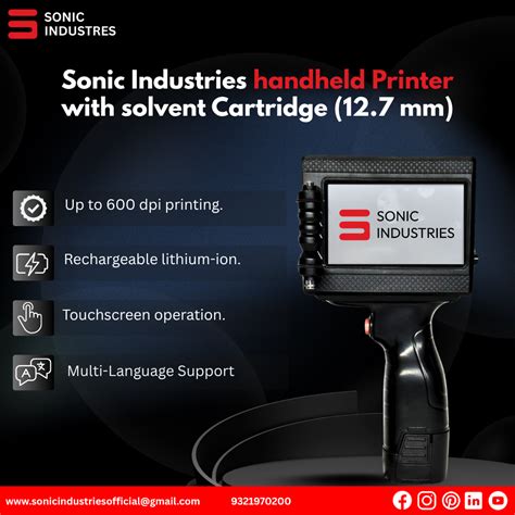 Buy Now Sonic Industries Plastic Body Handheld Coding Machine 12 7mm Tij