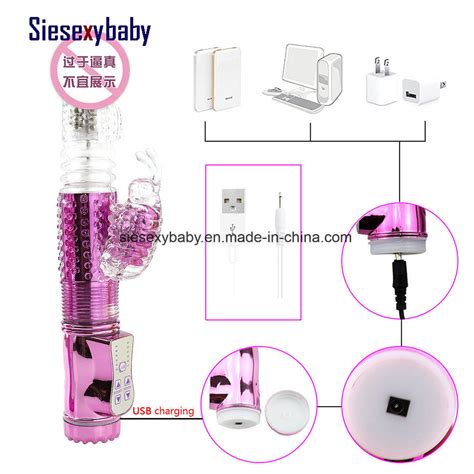 Usb Charging Butterfly Design Two Shock Sex Vibrator For Female Masturbation Sex Toys Adult