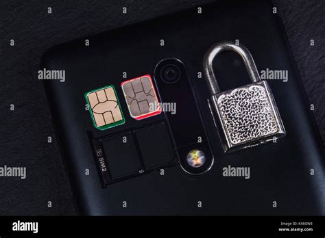 Sim Card And Lock On The Phone Stock Photo Alamy