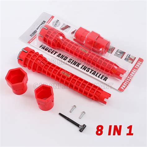 8in1 Multipurpose Flume Wrench Plumbing Tool Faucet Sink Basin Toilet