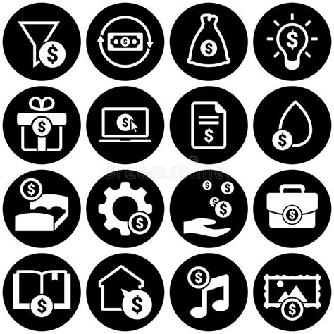 Set Of Simple Icons On A Theme Passive Income Vector Design Collection Flat Sign Symbol