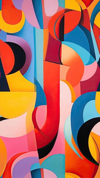 Premium Photo Colorful Geometric Background Fluid Shapes Composition