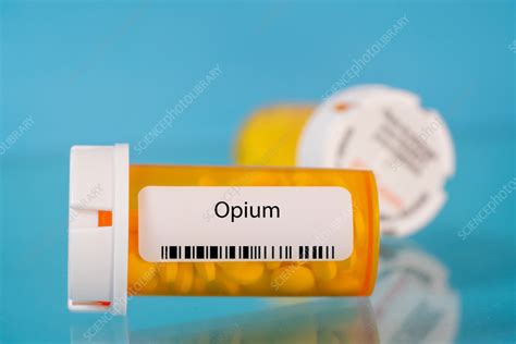 Opium Pill Bottle Conceptual Image Stock Image F036 8206 Science Photo Library