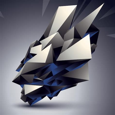 Premium Vector Spatial Vector Monochrome Digital Object Isolated 3d Technology Figure With