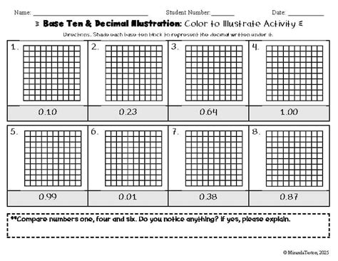 Illustrating Decimal Numbers With Base Ten Flats By Mirandateston