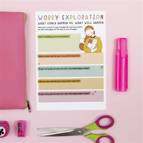 Worry Exploration Worksheet Cbt Inspired Sel Activity For Anxiety Management
