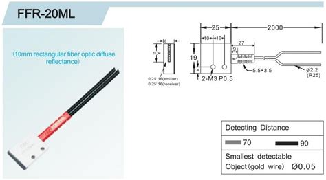 Ffr 20ml 10 70mm Area Detection Optical Fiber Sensor For Screw