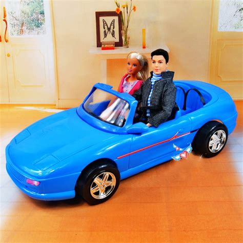 4 Seats Blue Convertible Car Cabriolet Toy For Barbie Doll Wish