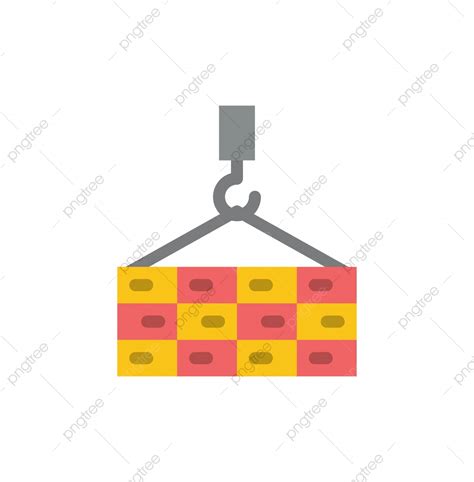 Construction Crane Clipart Hd Png Building Cargo Construction Crane Flat Color Icon Vector Ic