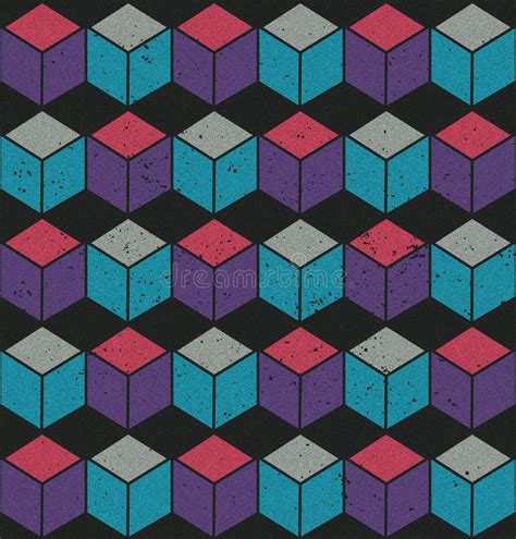 Colorful Seamless Cube Pattern Stock Vector Illustration Of Building