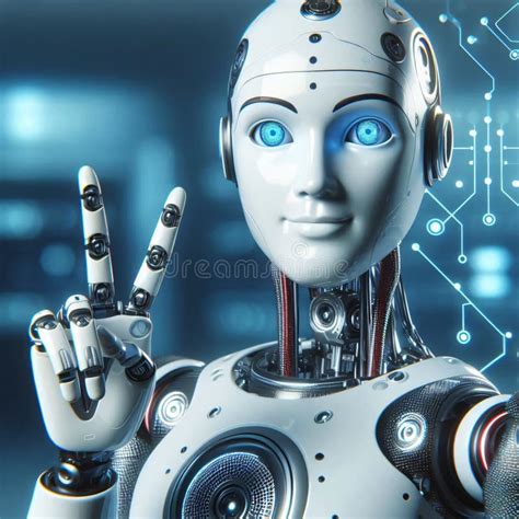 Ai Robot Artificial Intelligence Peace Hand Gesture Harmony Symbol